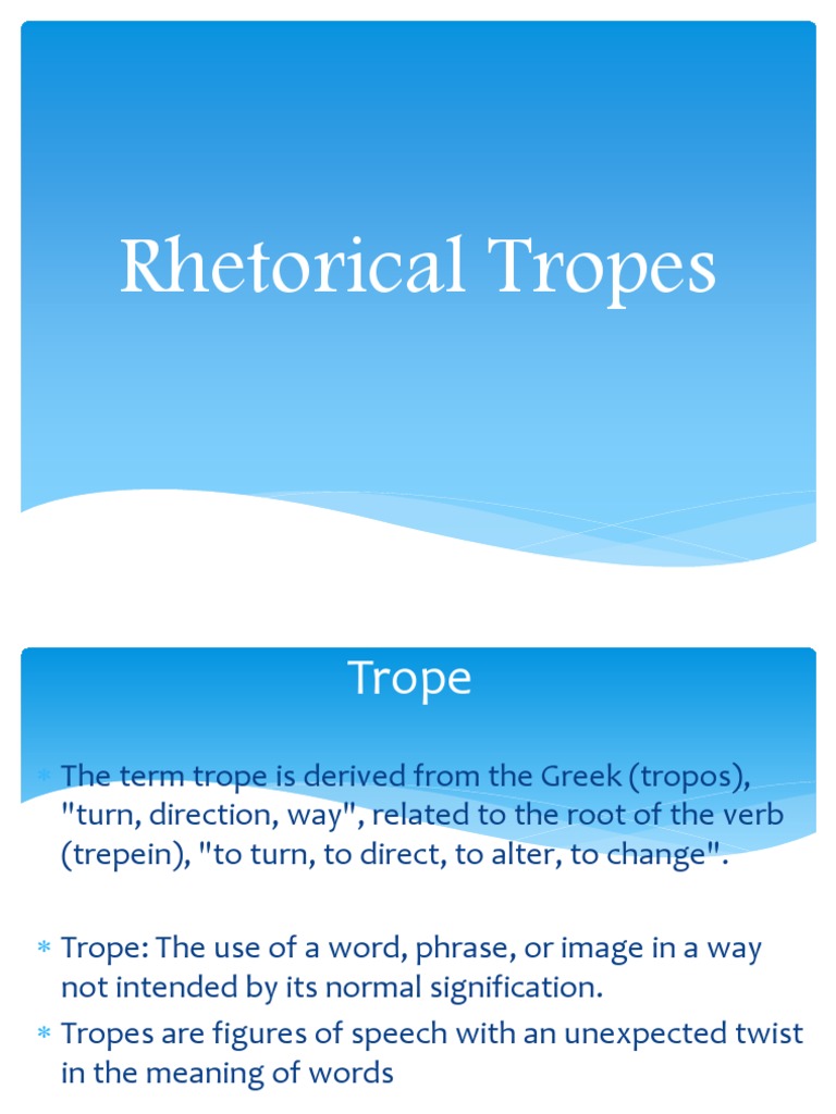 Rhetorical Tropes | PDF | Metaphor | Rhetoric