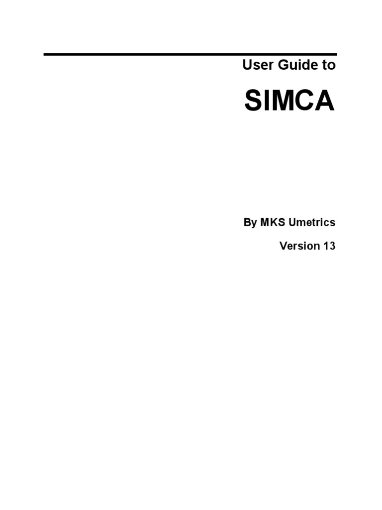 User Guide To Simca | Download Free PDF | Principal Component Analysis ...