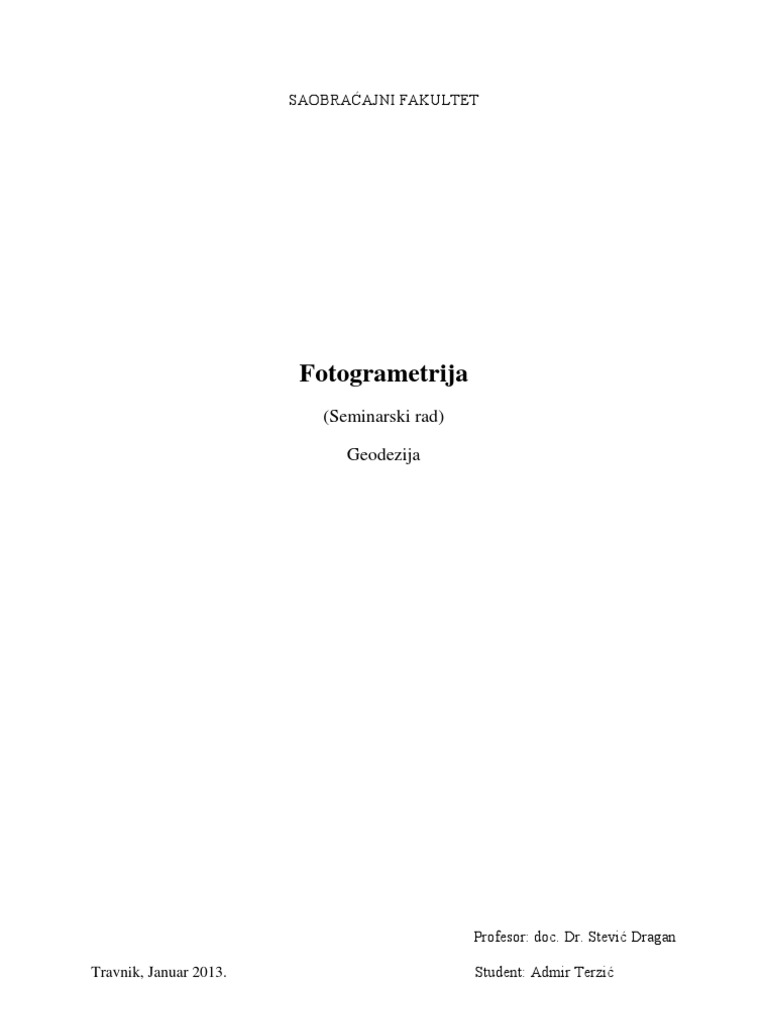 Fotogrametrija | PDF