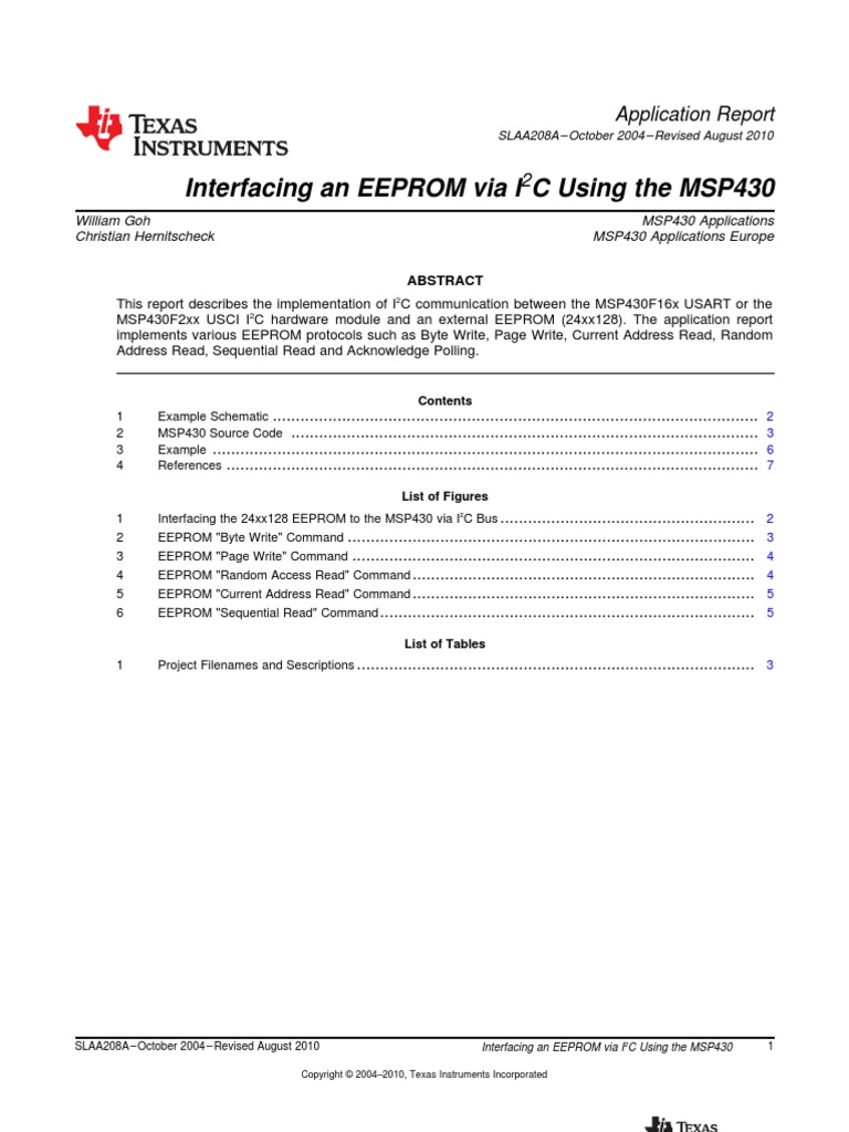 I2c EEPROM MSP430 | Download Free PDF | Transmission Control Protocol | Pointer (Computer ...