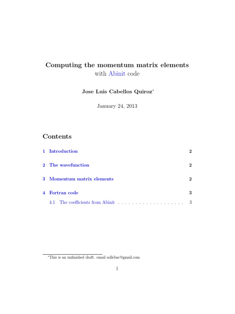 Momentum Matrix Elements | Download Free PDF | Wave Function | Matrix (Mathematics)