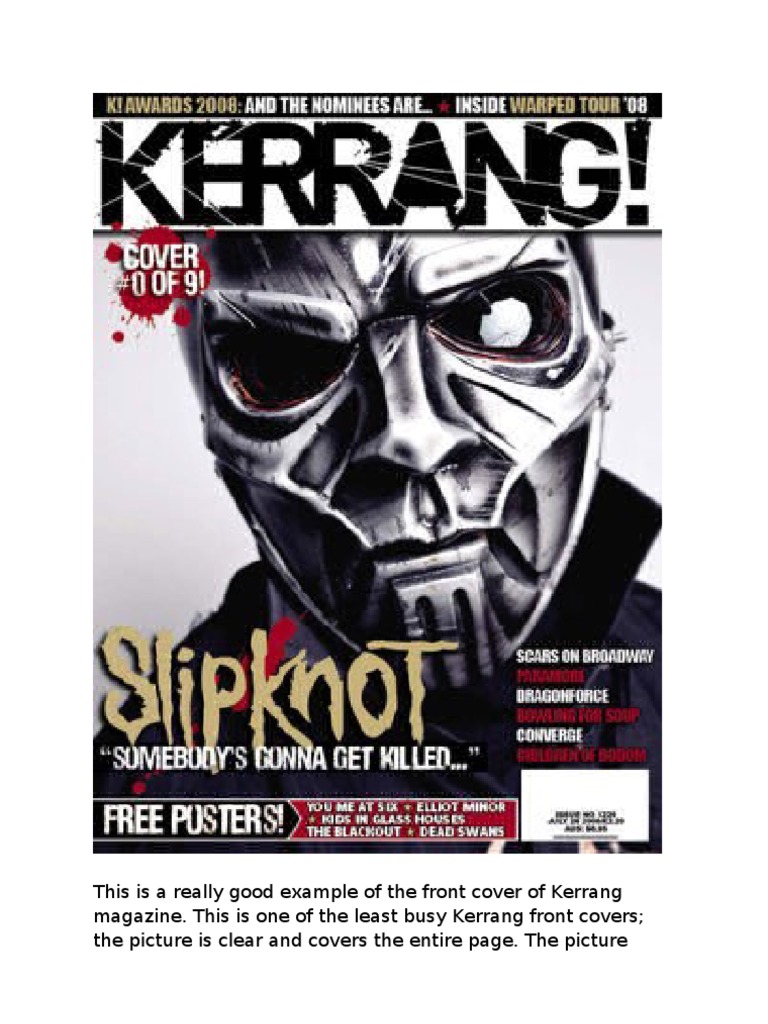 Analysis of Kerrang Magazine Covers | PDF | Home & Garden