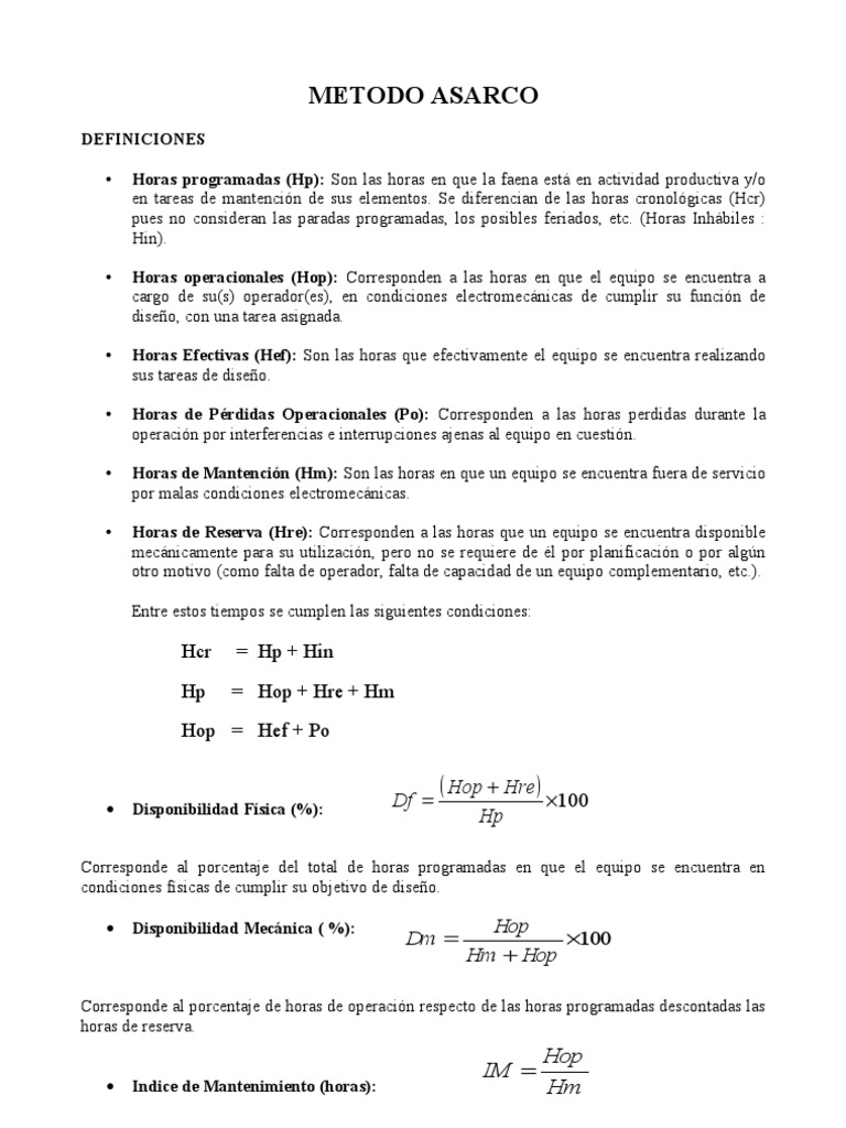 Metodo Asarco | Informática y tecnología de la información | Science