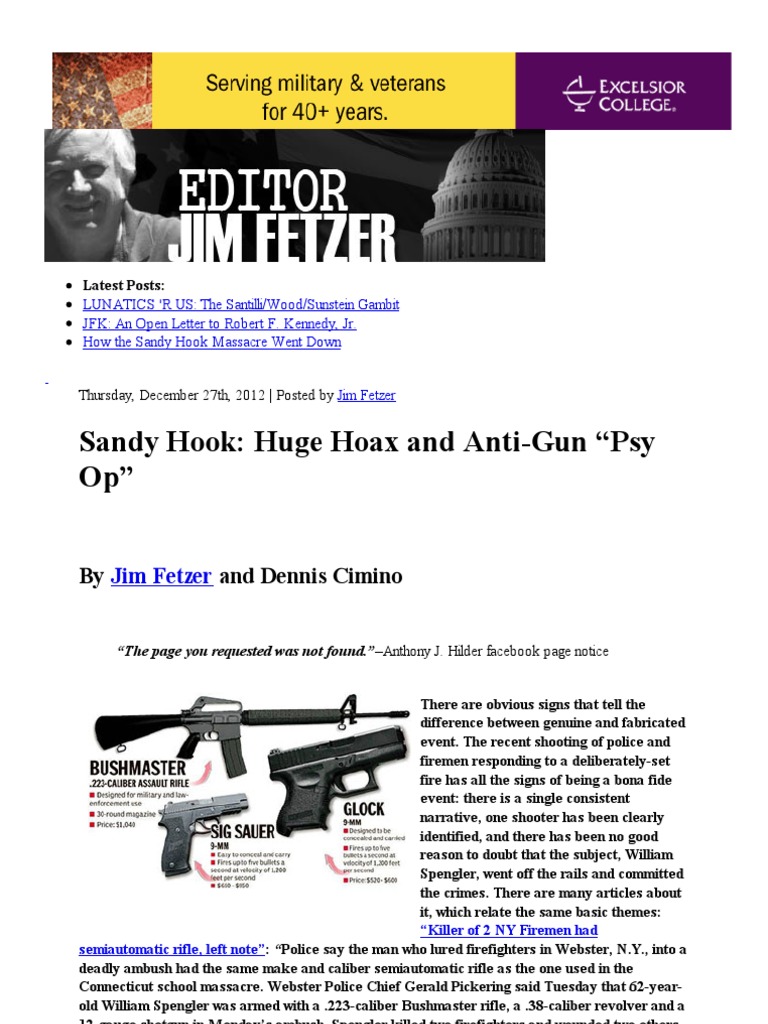 Sandy Hook - Huge Hoax and Anti-Gun "Psy Op" - Veterans Today | PDF ...