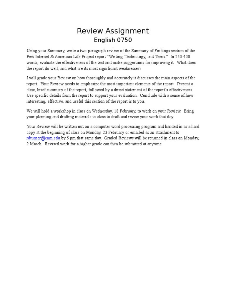 Review Assignment | PDF