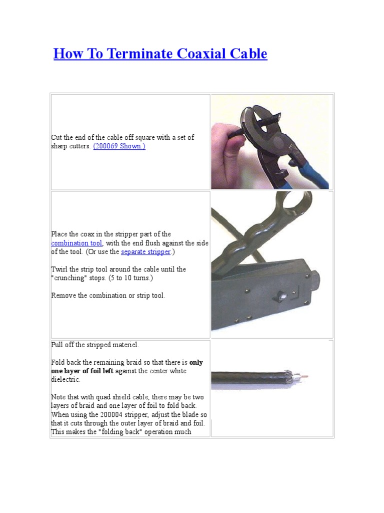 How to Terminate Coaxial Cable | Coaxial Cable | Cable
