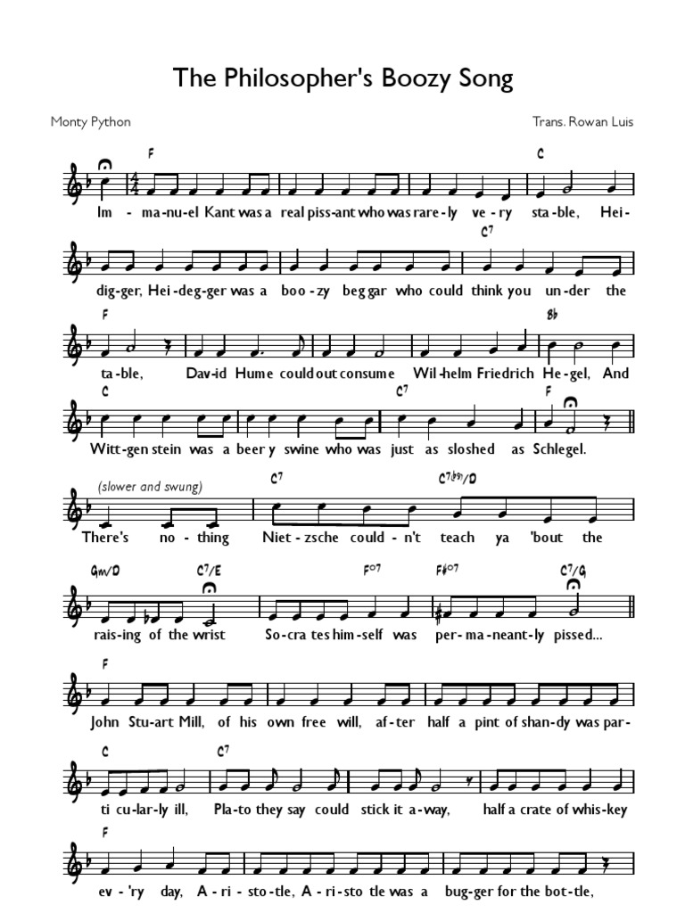 The Philosopher's Boozy Song | PDF