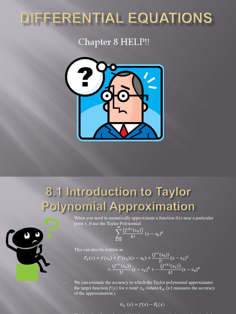 Differential Equations Chapter 8 Review | PDF | Power Series | Equations