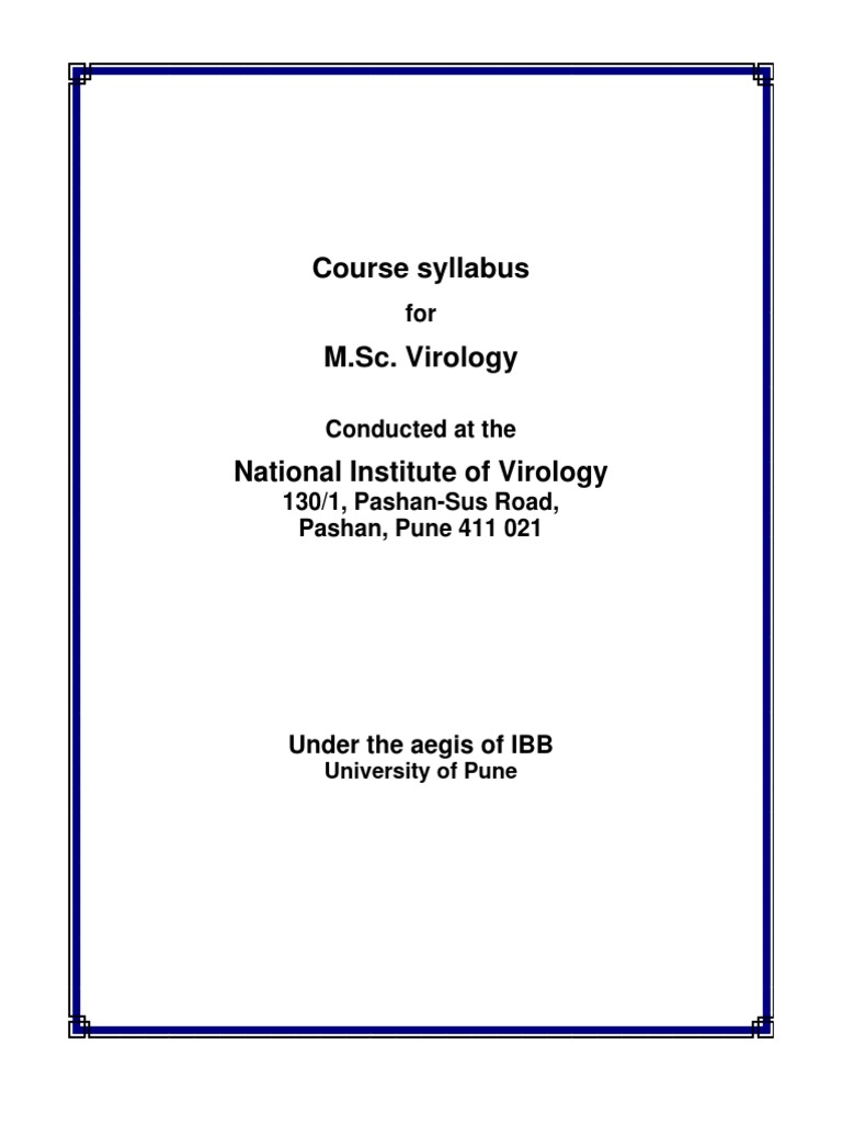 NIV MSC Syllabus | Download Free PDF | Virology | Virus