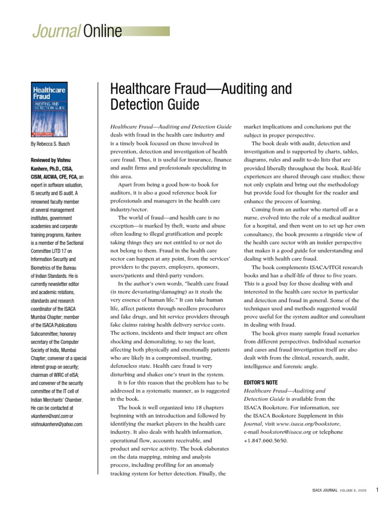Healthcare Fraud-Auditing and Detection Guide | PDF | Audit | Fraud