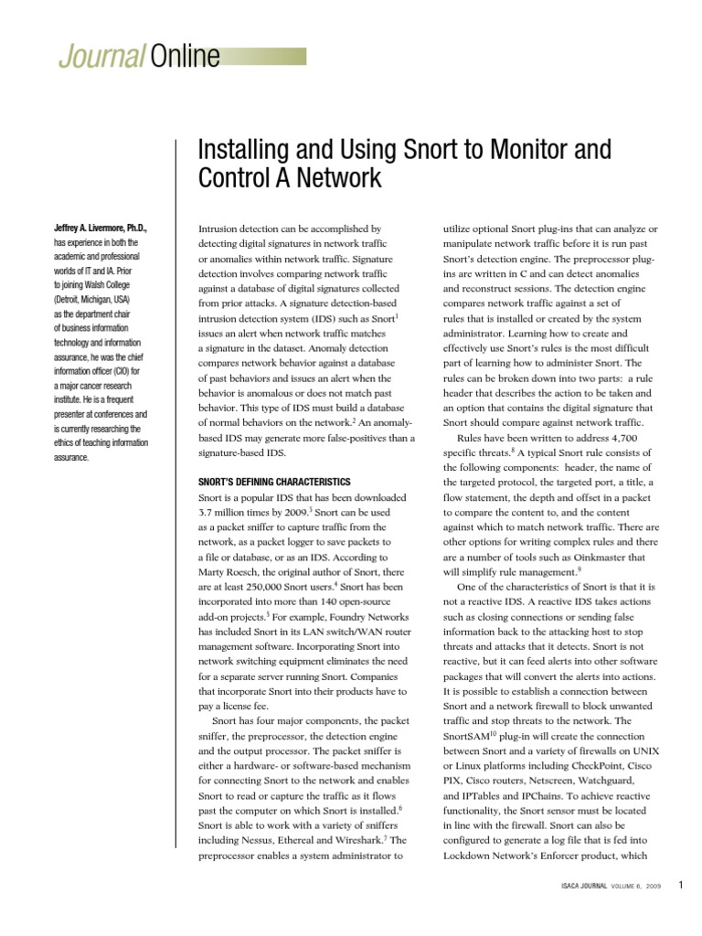 Installing and Using Snort To Monitor and Control A Network | PDF ...