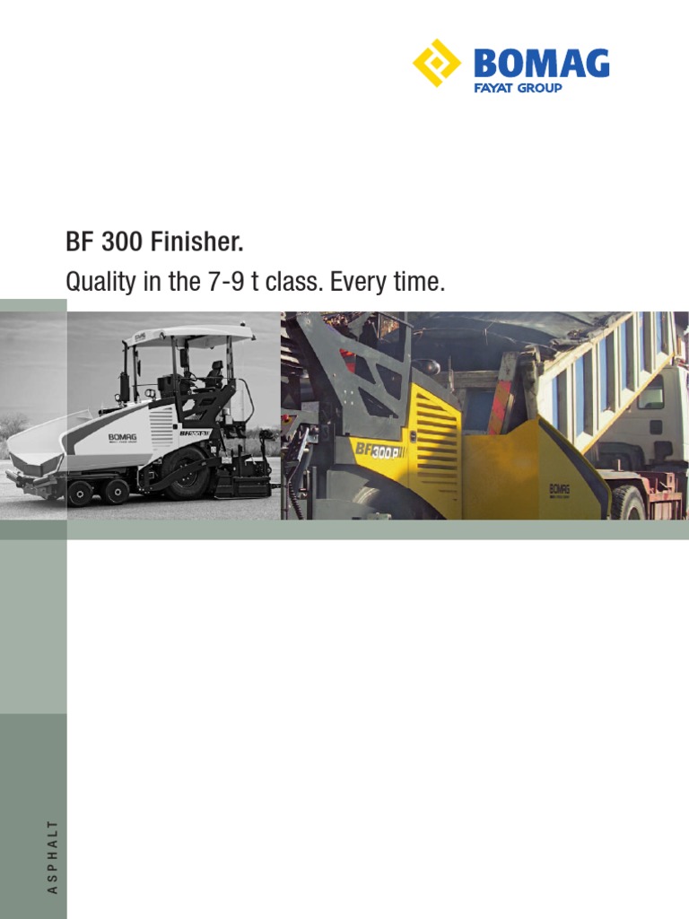 BOMAG BF 300 Finisher Overview | PDF | Fuel Efficiency | Engines