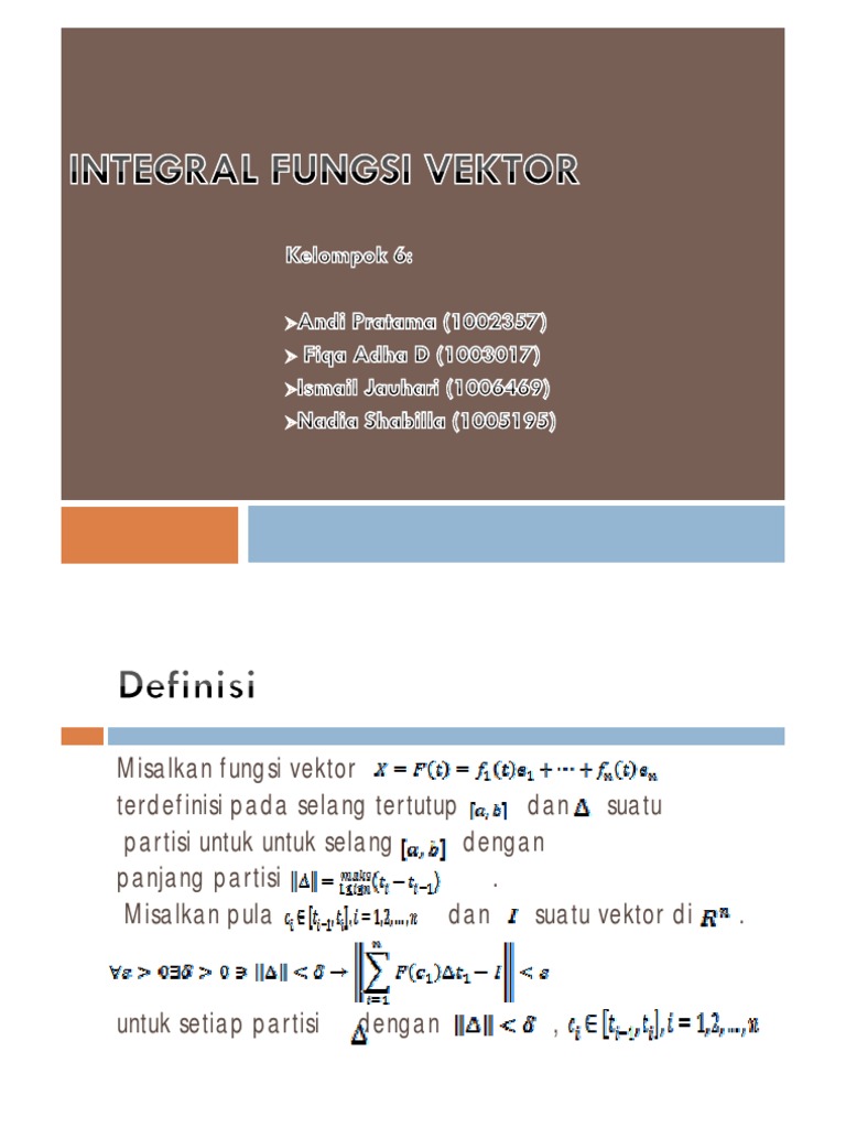 Integral Fungsi Vektor | PDF