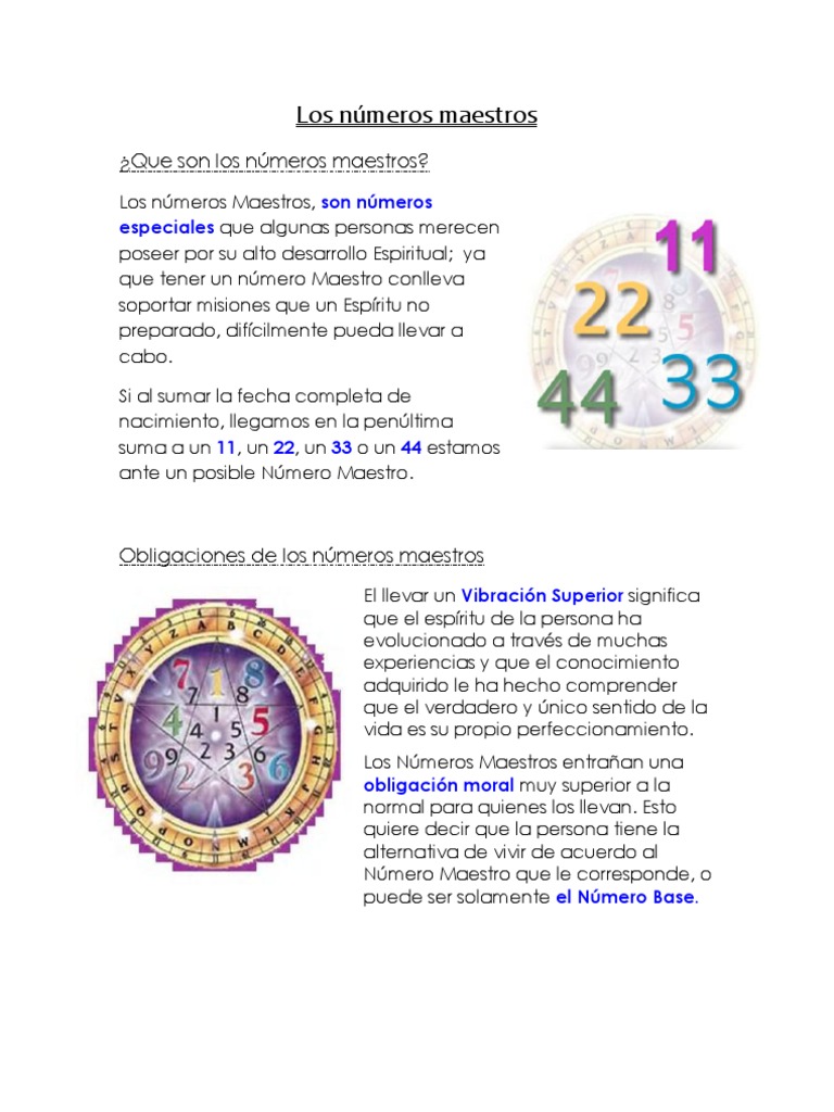 Los Números Maestros | PDF | Evolución | Conocimiento