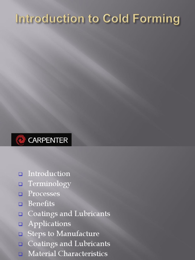 Cold Forming | PDF | Extrusion | Lubricant