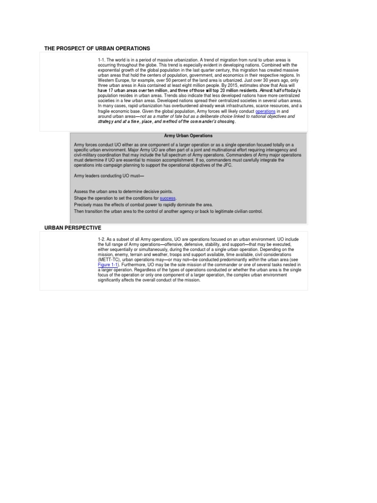 Urban Operations | PDF