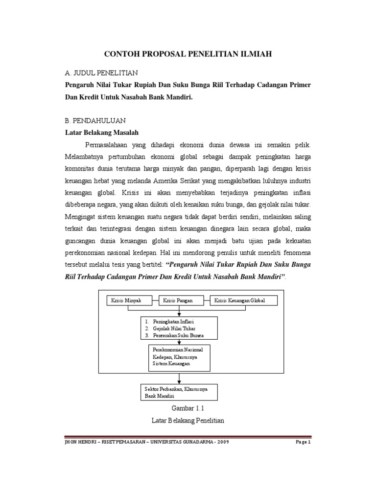 Contoh Proposal Penelitian Ilmiah | PDF