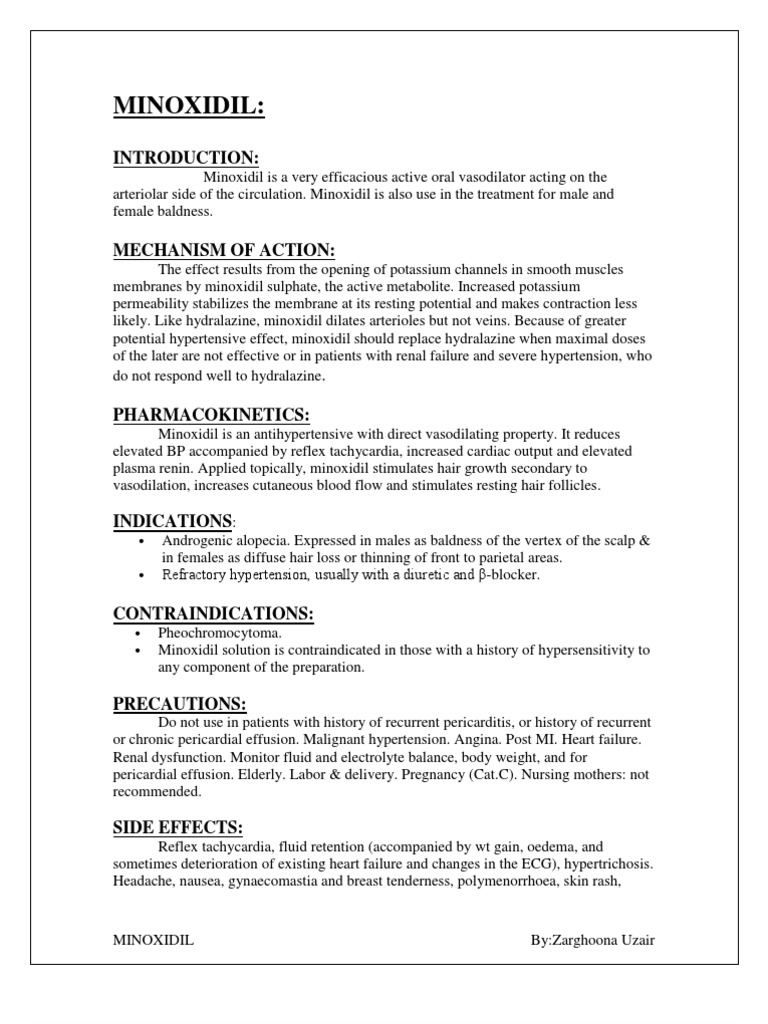 Minoxidil | PDF | Vasodilation | Hair Loss