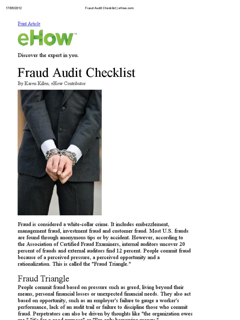 Fraud Audit Checklist | PDF | Fraud | Audit