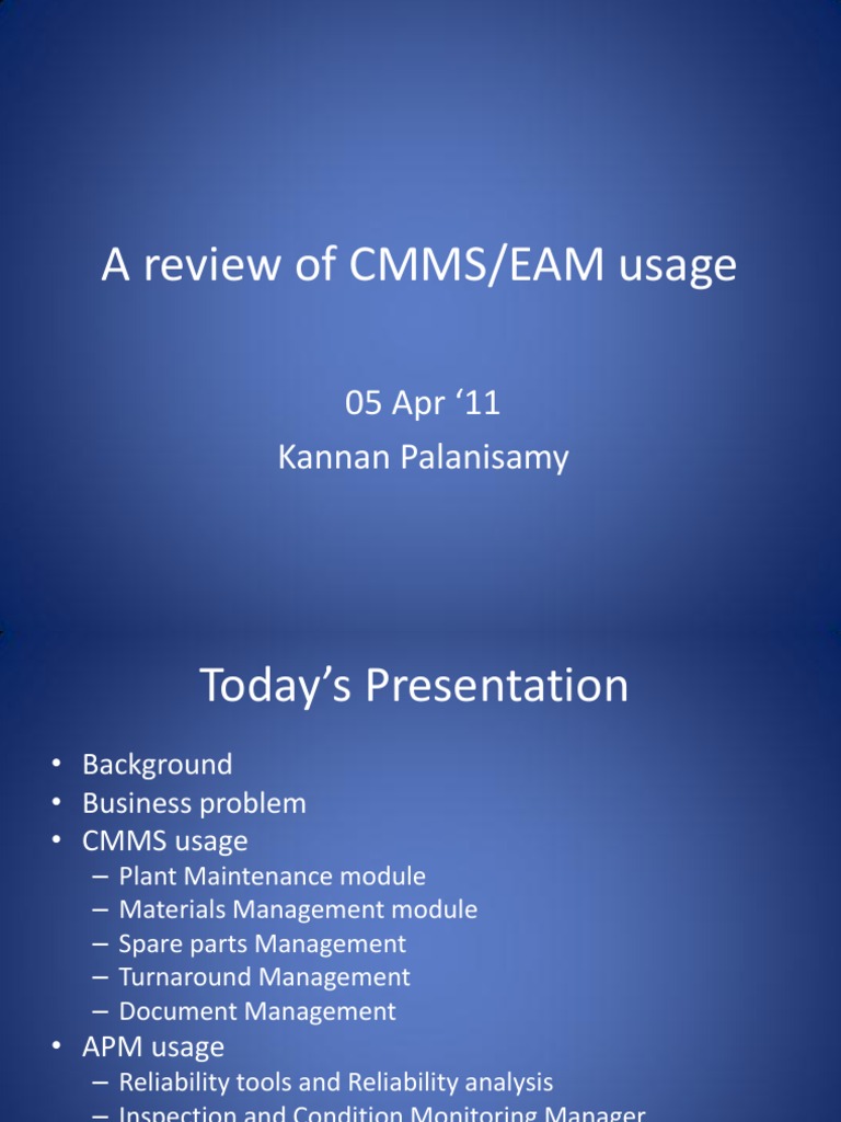 CMMS and APM | PDF | Reliability Engineering | Sap Se