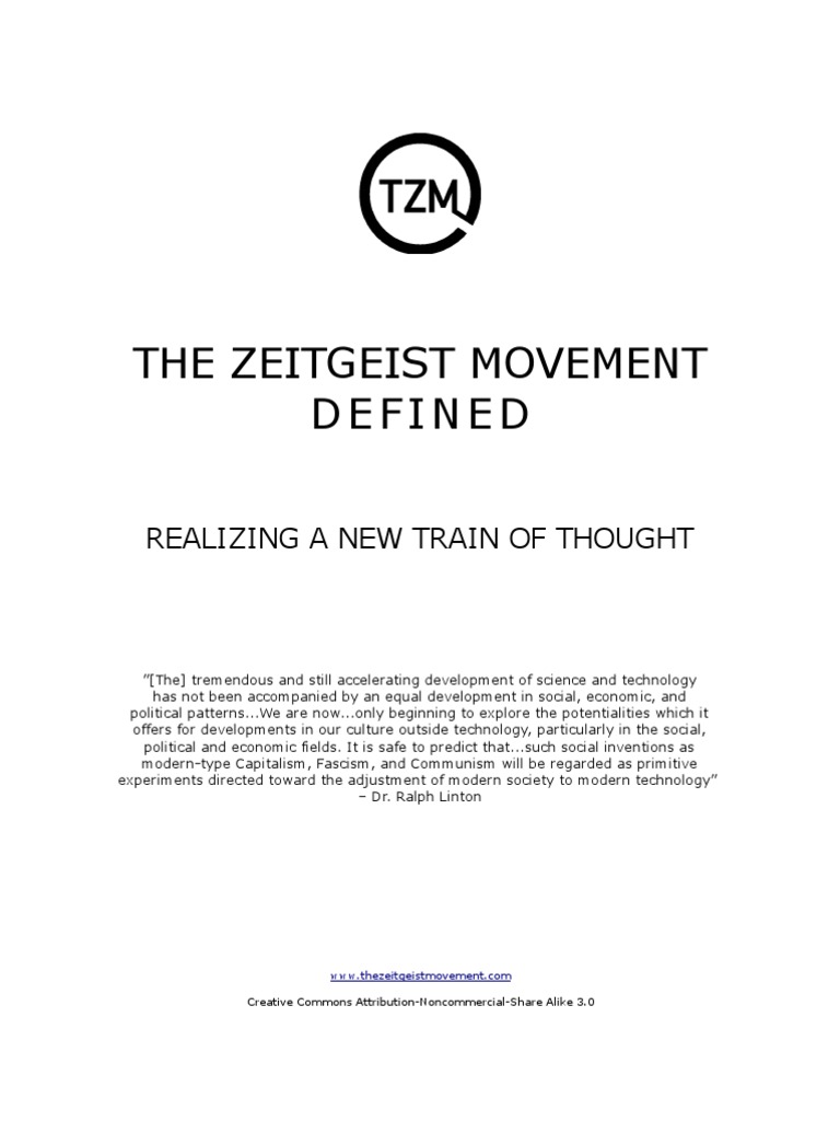 The Zeitgeist Movement Defined | PDF | Scientific Method | System