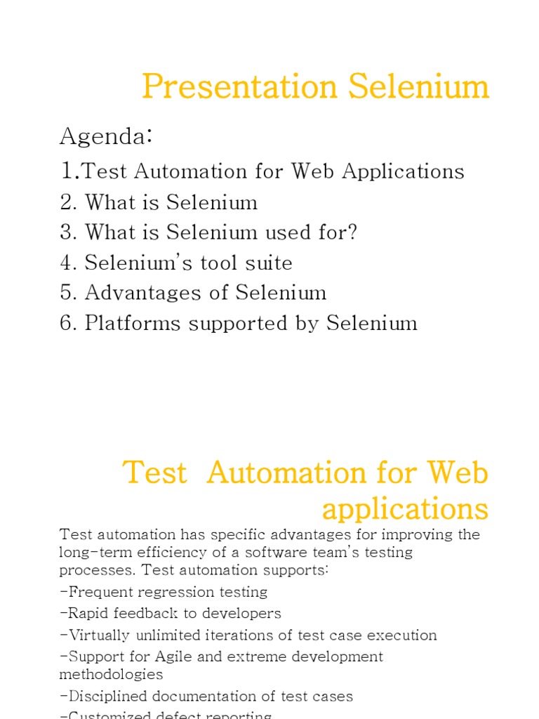 Selenium Presentation | PDF | Selenium (Software) | Hypertext