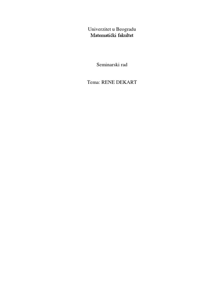 Rene Dekart | PDF