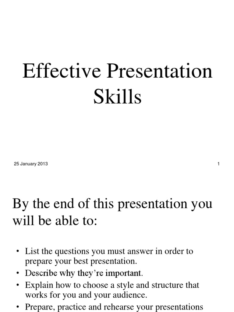 Effective Presentation Skills | PDF