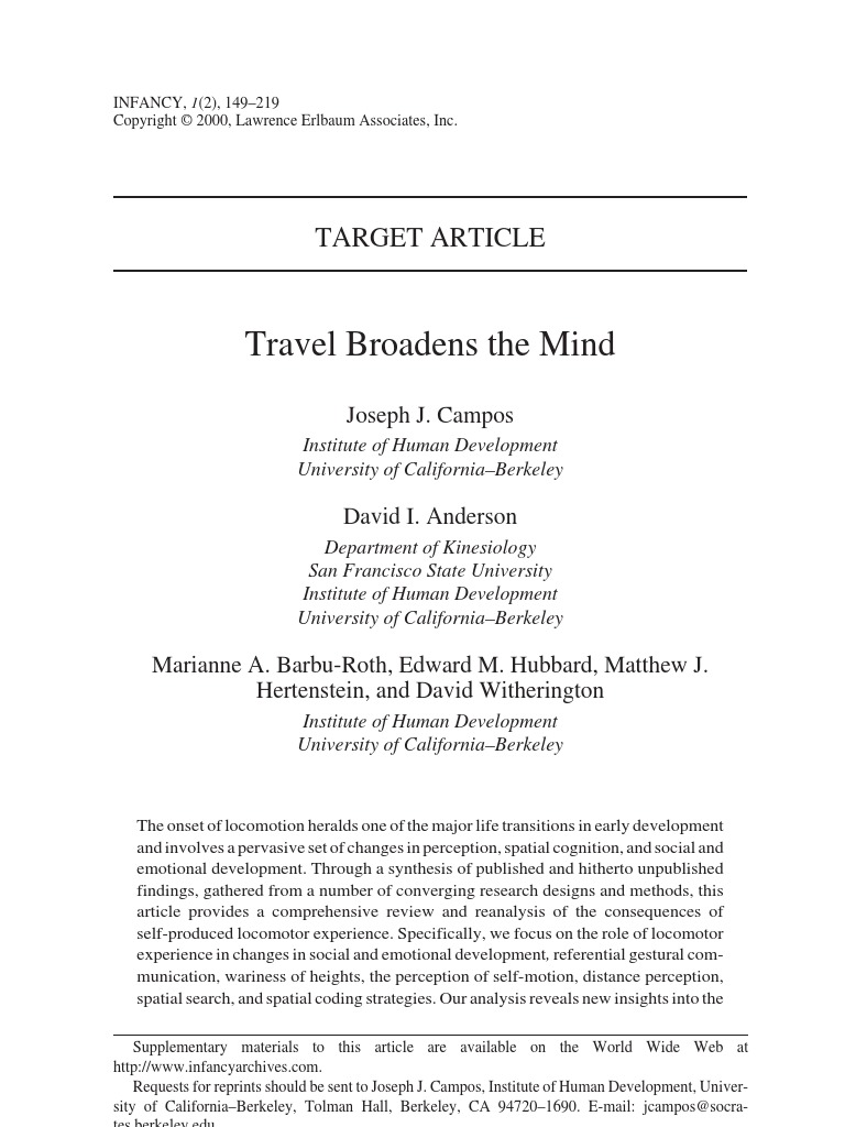 Travel Broadens The Mind | PDF | Attachment Theory | Developmental ...