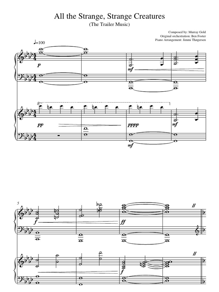 All The Strange Strange Creatures - Doctor Who Sheet Music | PDF | Musical Compositions | Leisure