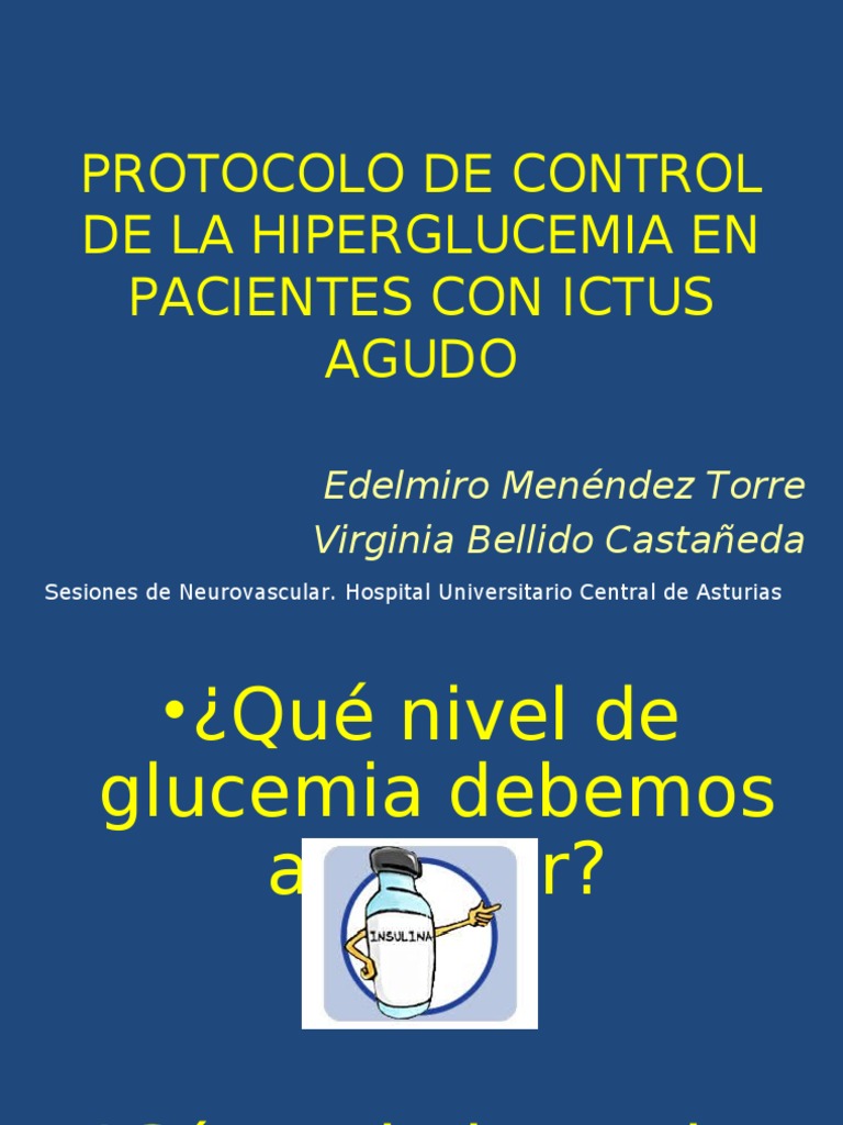 Protocolo de Control de La Hiperglucemia en El Ictus Agudo | Insulina ...