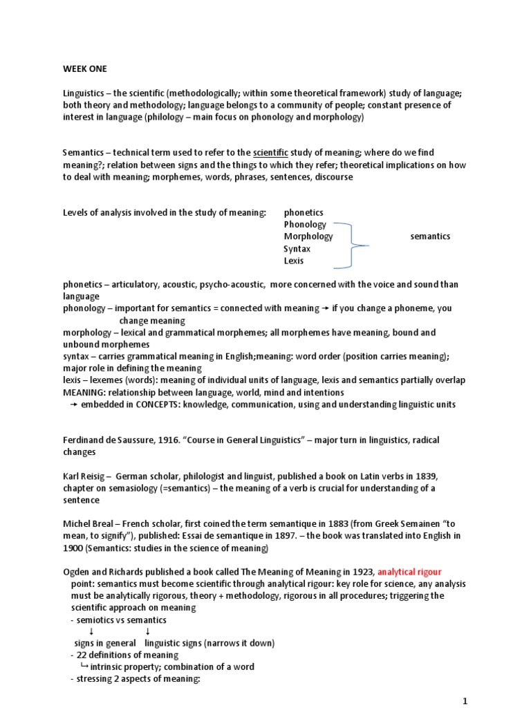English Semantics Pdf Linguistics Semantics