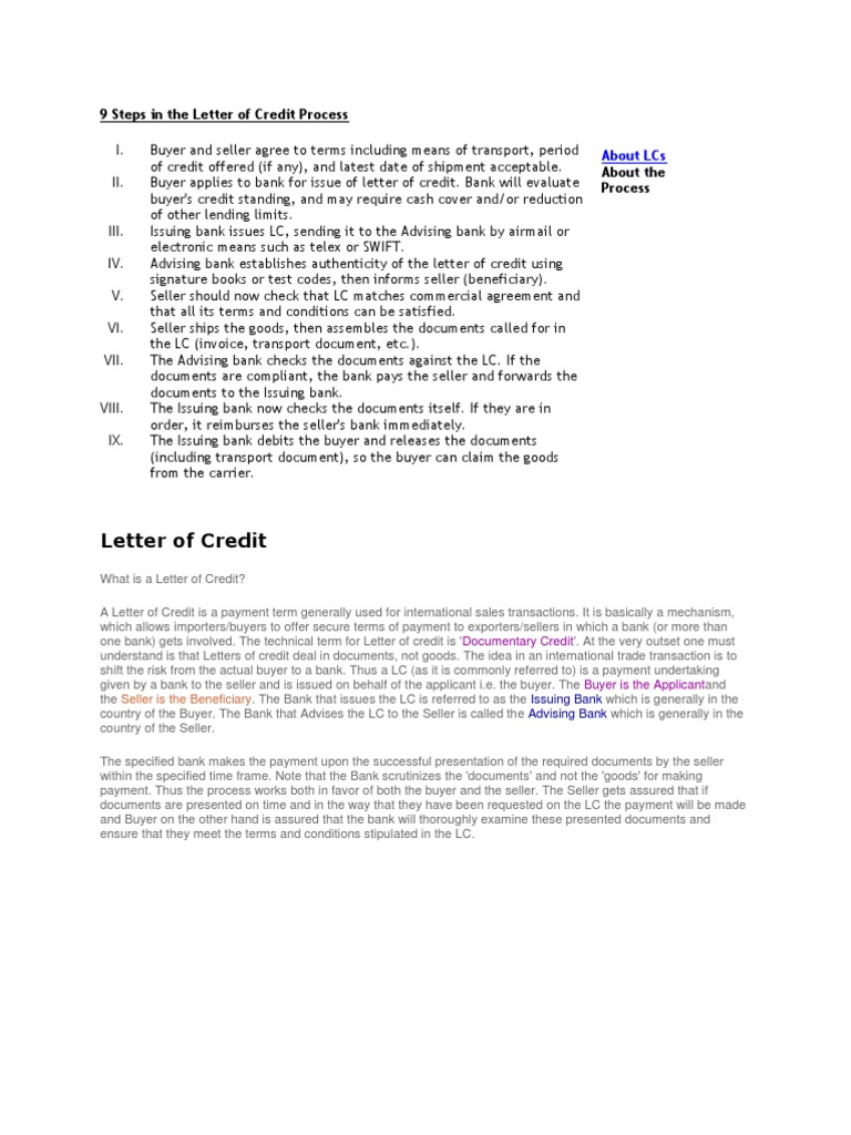 Letter of Credit | PDF | Letter Of Credit | Business