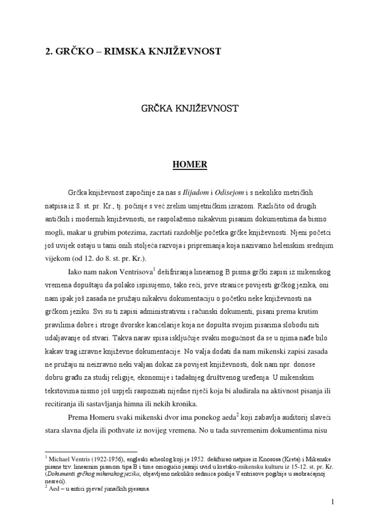 GRCKO - RIMSKA KNjIZEVNOST | PDF