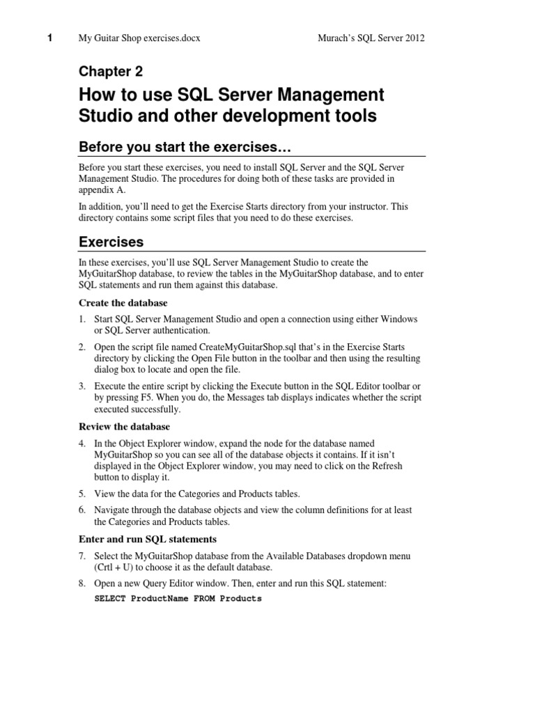 My Guitar Shop | PDF | Microsoft Sql Server | Database Index