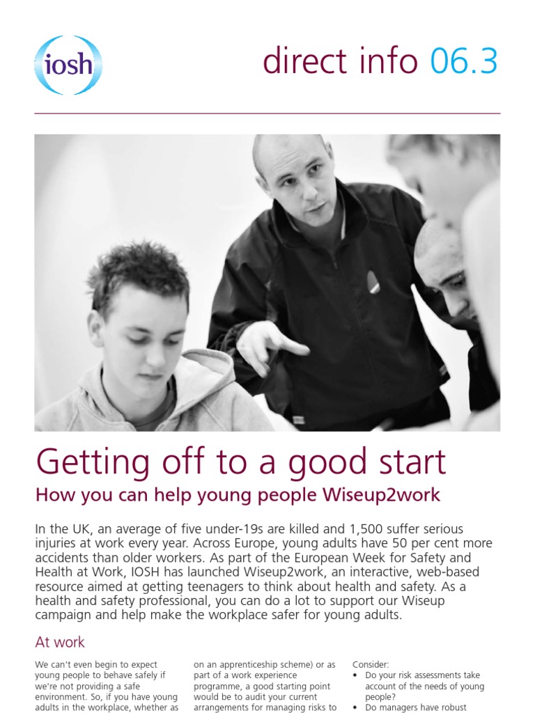 Getting Off To A Good Start | PDF | Occupational Safety And Health | Risk