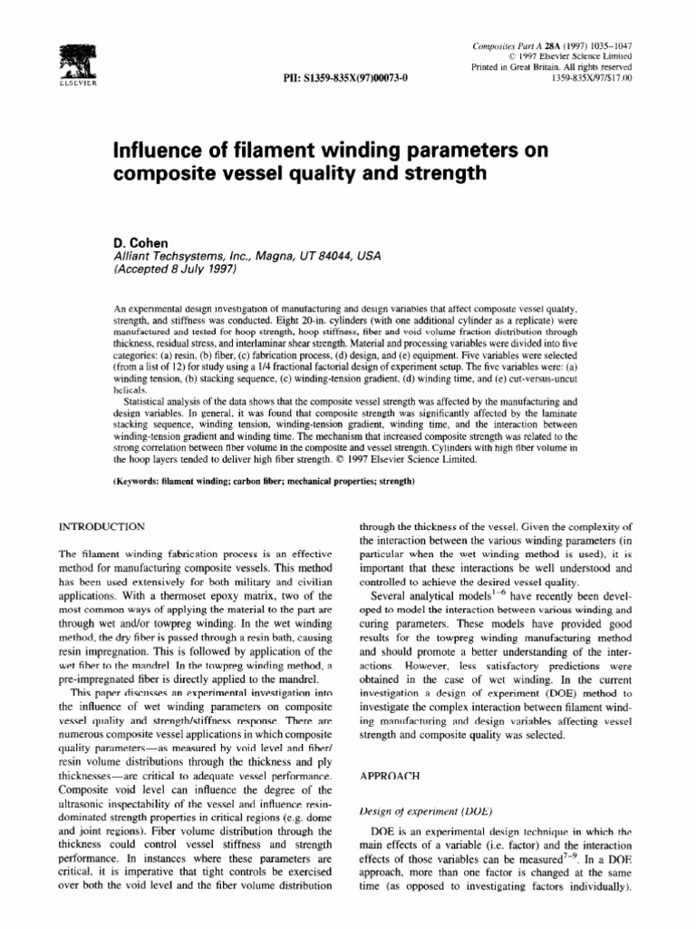 Influencia Del Filament Winding Parametro en Composite Vessel Quality ...