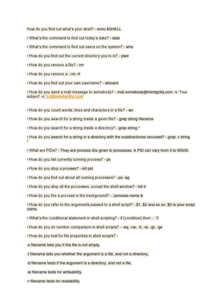 Unix Interview Question | PDF | Operating System | Superuser