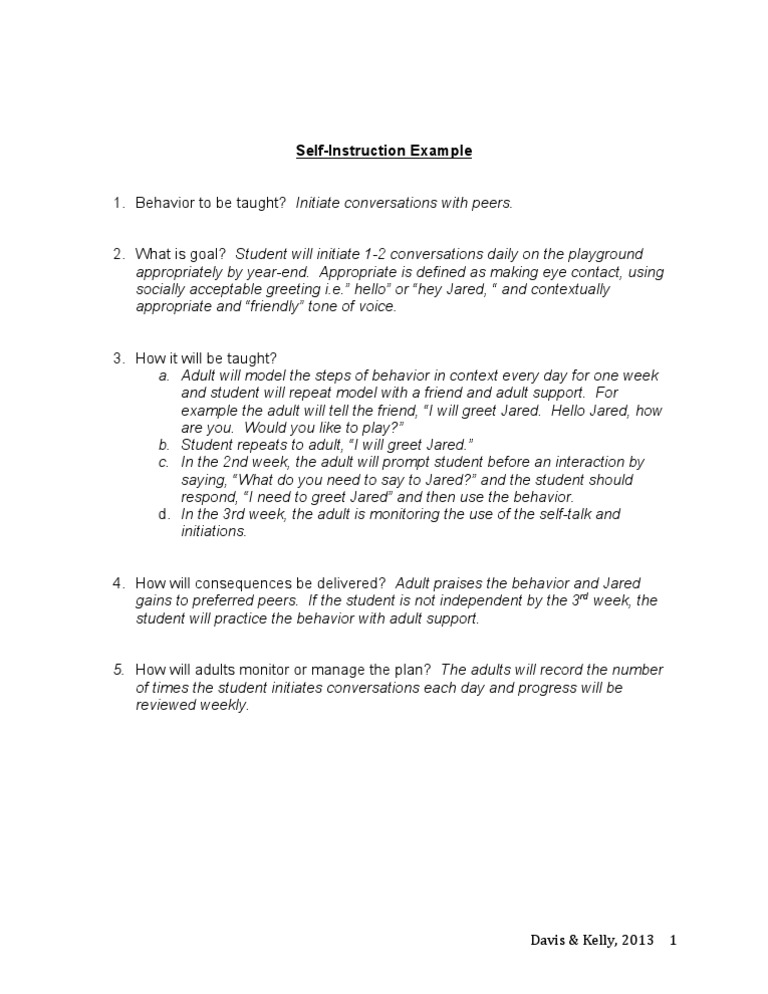 Self-Instruction Example