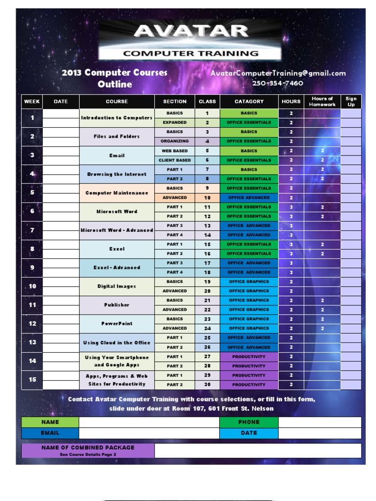 Avatar Computer Training Courses | PDF | Graphics | Application Software