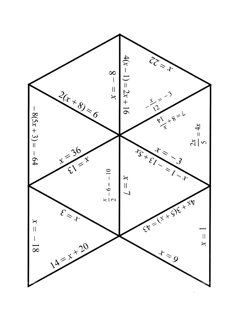 Tarsia Puzzle - Solving Equations | PDF | Puzzles | Games Of Mental Skill
