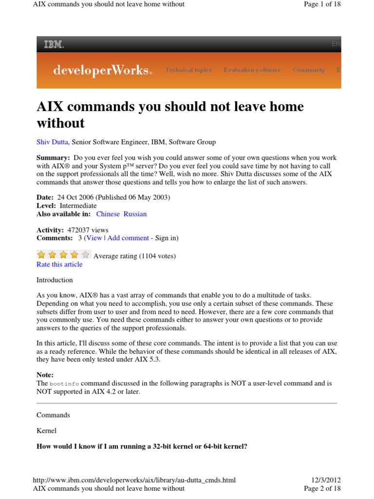 AIX Command Reference | 64 Bit Computing | Booting