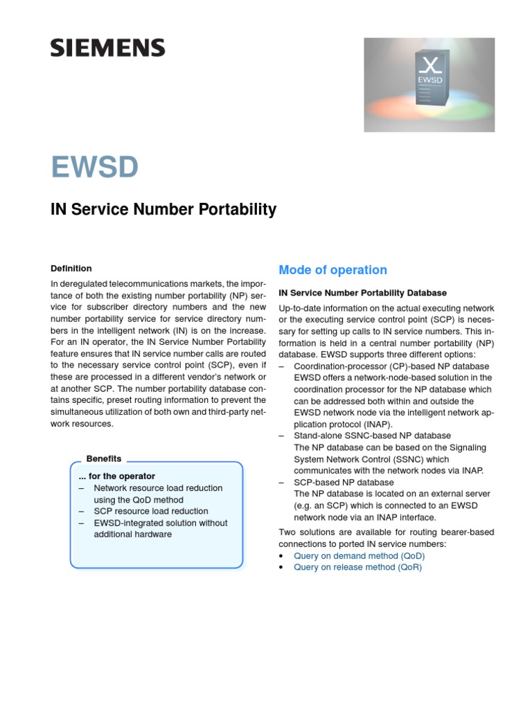 IN Service Number Portability: Mode of Operation | PDF | Computer Network | Databases