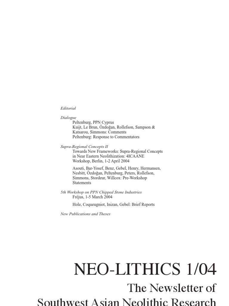 Neo Lithics | PDF | Levant | Neolithic
