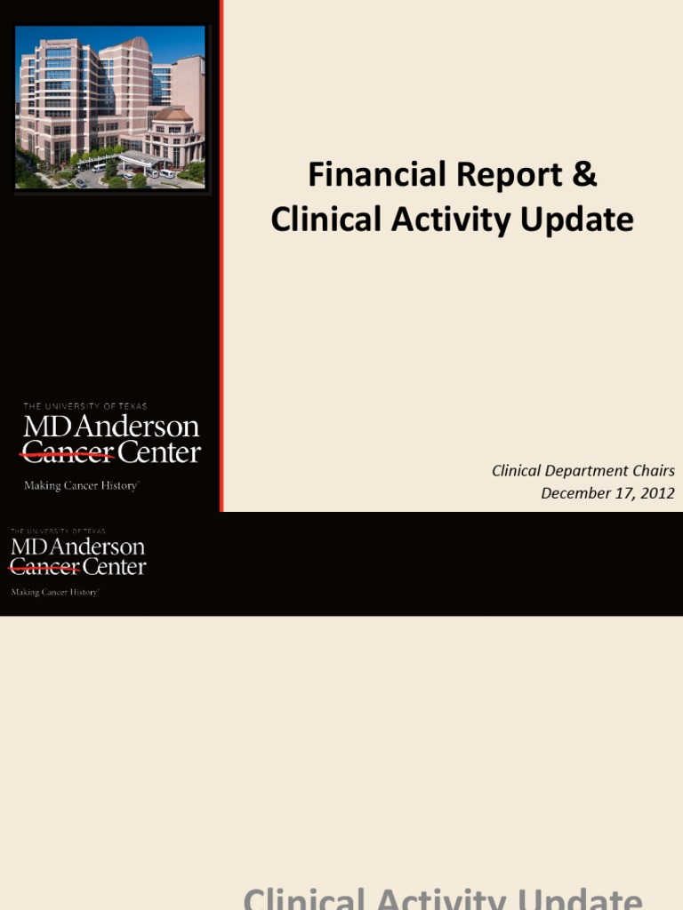 Financial Report, MDACC | PDF | Revenue | Oncology