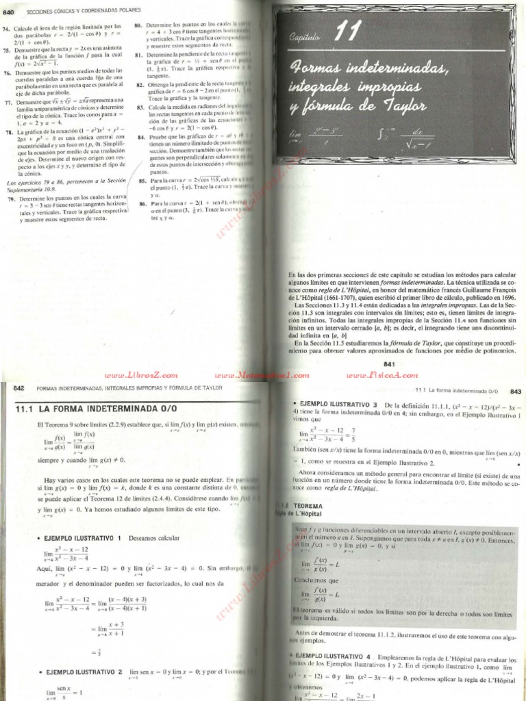 11 Formas Indeterminadas | PDF | Integral | Geometría analítica
