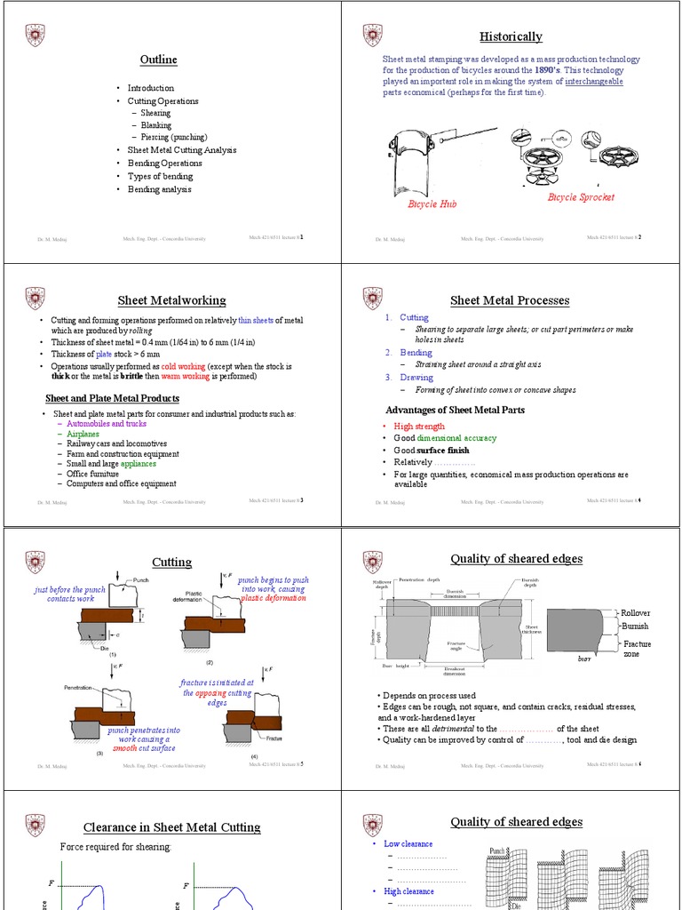 lecture 8 sheet metal working.pdf | Sheet Metal | Metalworking