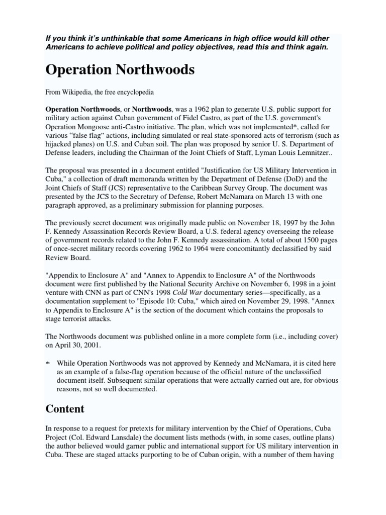 Operation Northwoods | PDF