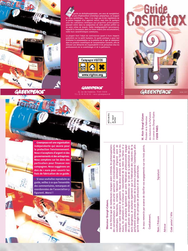 Guide Cosmetox | PDF | Substances chimiques | Cosmétique