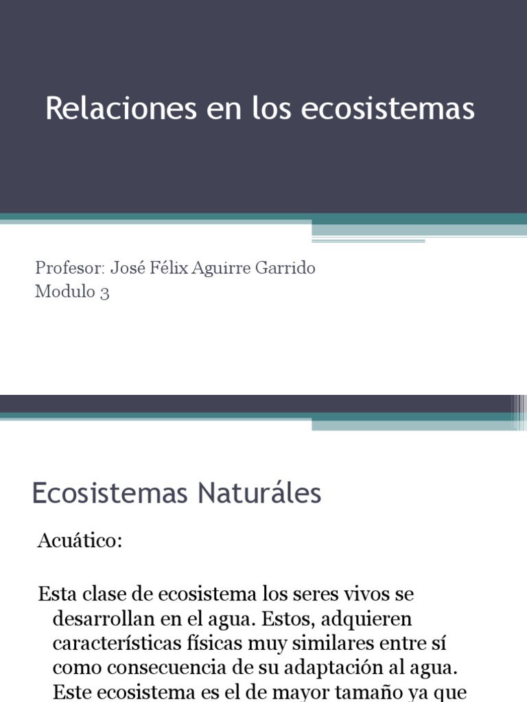 Presentación 4 Relaciones en Los Ecosistemas | PDF | Parasitismo | Ecosistema